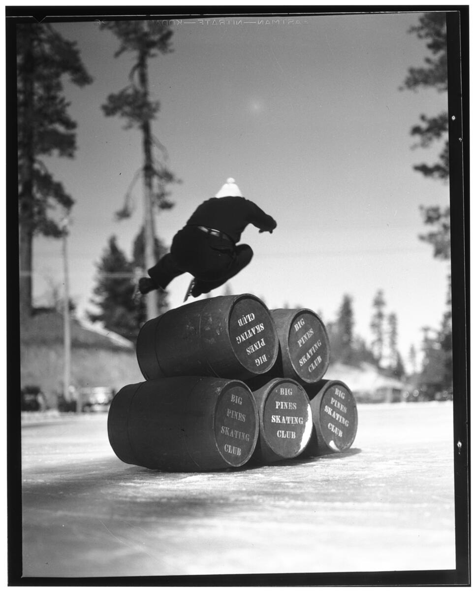 Ice skate jumping at Big Pines Recreation Camp, 1929 – Notes